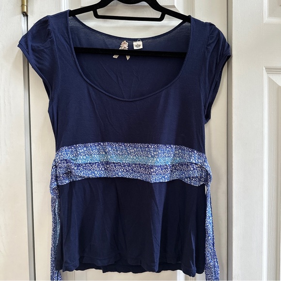 Maeve | Tops | Anthropologie Maeve Cap Sleeve Wrap Top Blue Med With ...